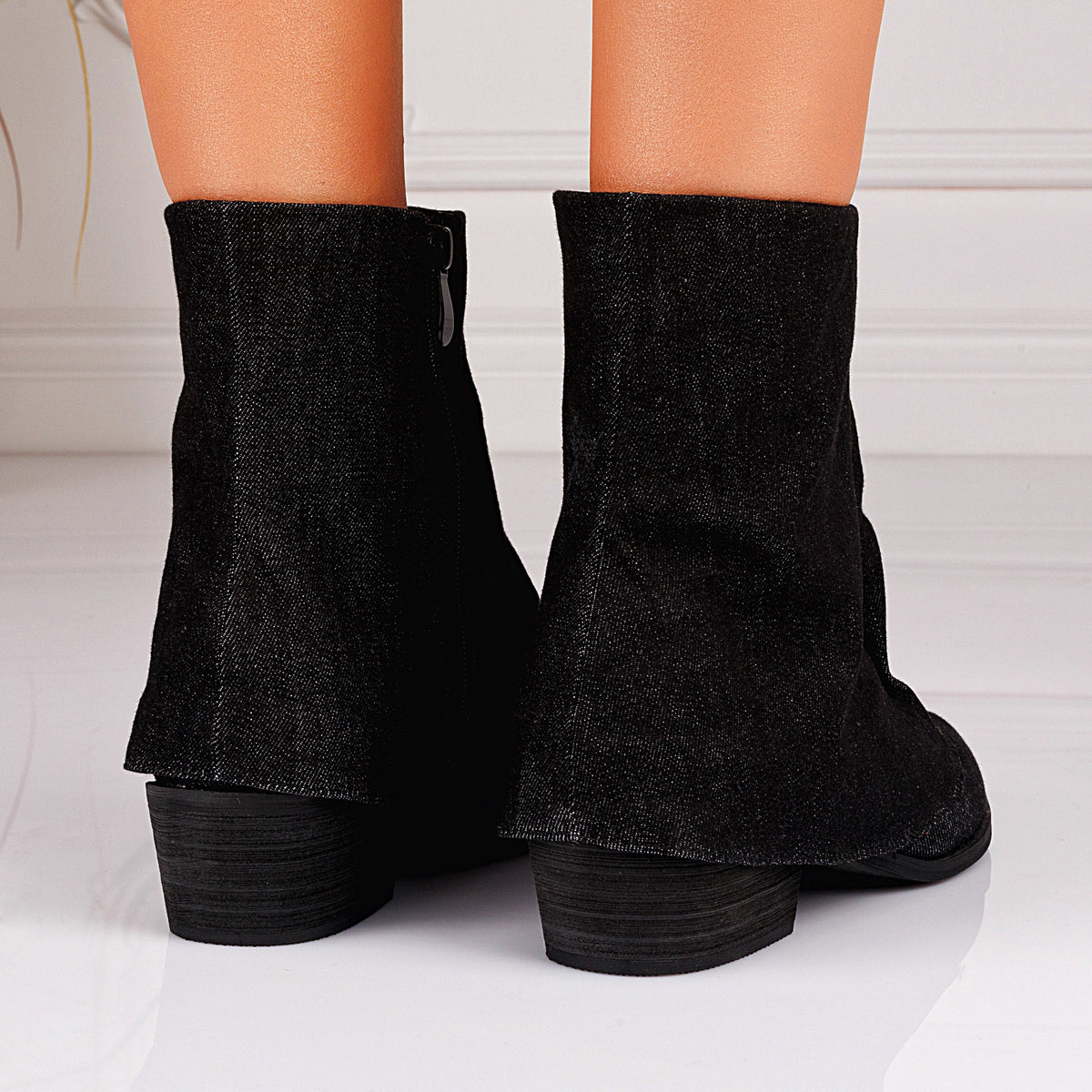 Botine Dama Negre din Denim Cod: 23515-L10 (F3)– Lush Fashion